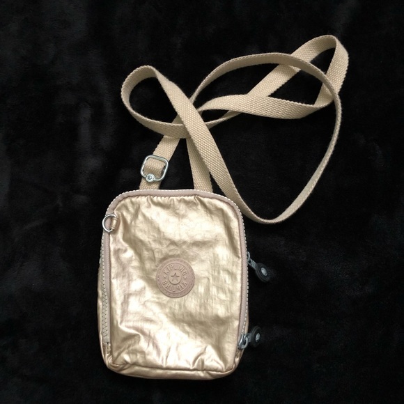 Kipling | Bags | Gold Metallic Kipling Crossbody Bag | Poshmark